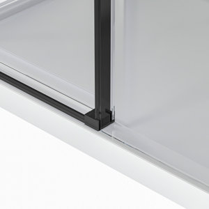 Dreamwerks Bristol 48" W x 32" D x 79.2" H Framed Rectangular Reversible Shower Kit in Black ...